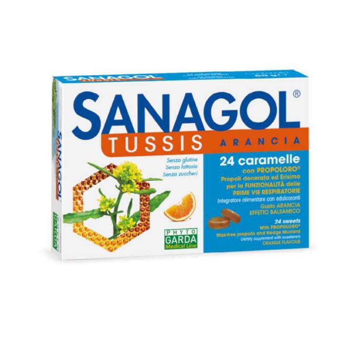 PHYTOGARDA SANAGOL TUSS GUSTO ARANCIA 24 CARAMELLE - Farmaciauno