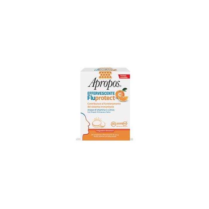 APROPOS FLUPROTECT C EFFERVESCENTE 20 COMPRESSE GUSTO ARANCIA - Farmac