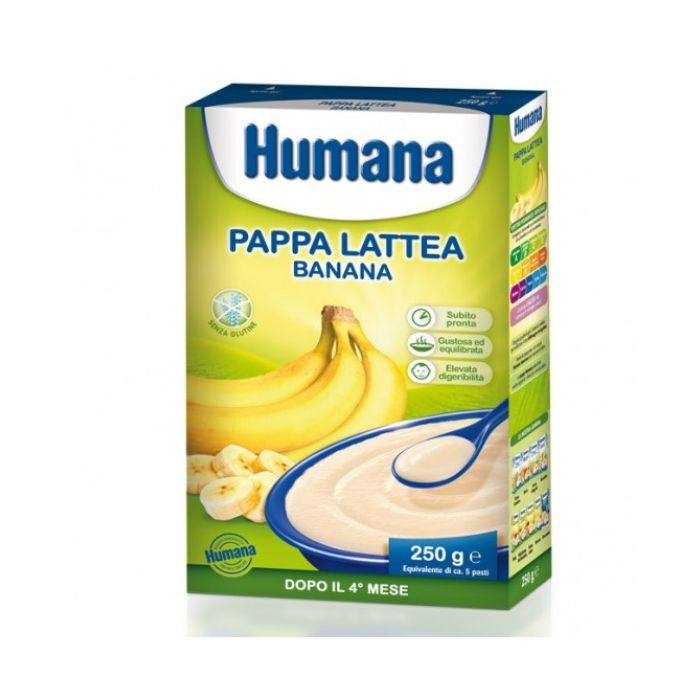 Humana Pappa Lattea Banana Senza Glutine 250G - Farmaciauno
