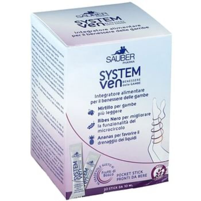 Sauber System Vene Gambe Integratore Alimentare 30 Stick