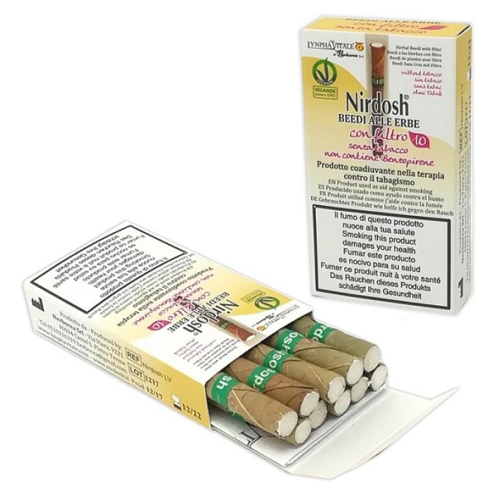 Sigaretta Alle Erbe Nirdosh Lv Senza Tabacco E Nicotina 10 Pezzi - Far