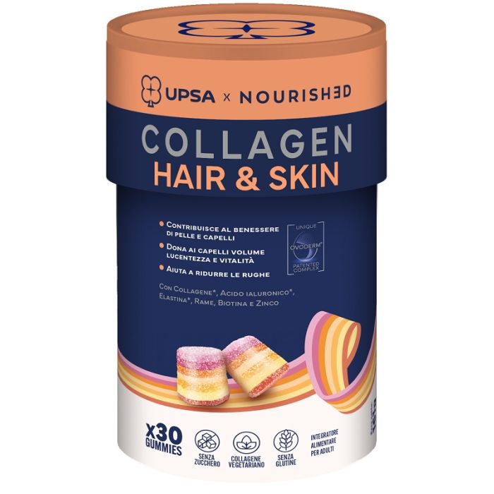 Upsa X Nourished Collagen Hair & Skin 30 Gummies Senza Glutine - Farma
